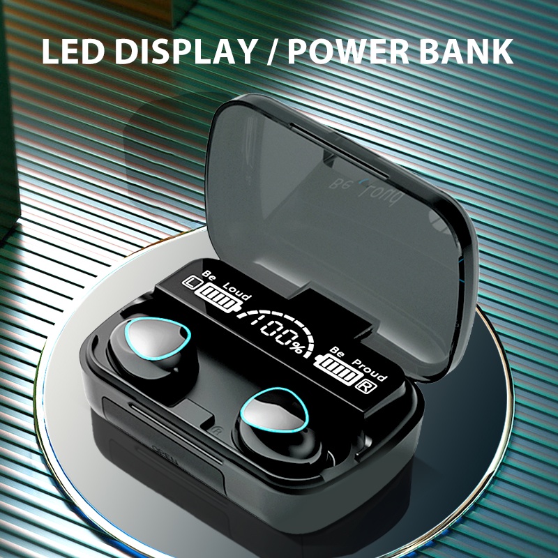 Jual (COD) M10 Headset Bluetooth Game Wireless Earphone TWS Powerbank ...