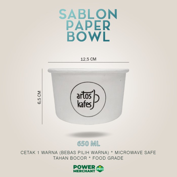 Jual Sablon Paper Bowl 650 ml / 22 oz (Tanpa Tutup) | Shopee Indonesia