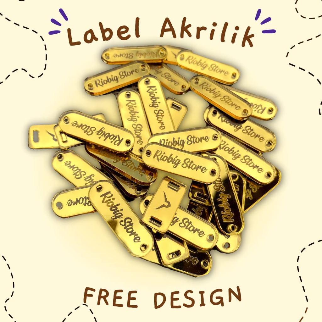 Jual [ CUSTOM ] Label Akrilik Custom Label Hijab Branding Acrylic Free ...