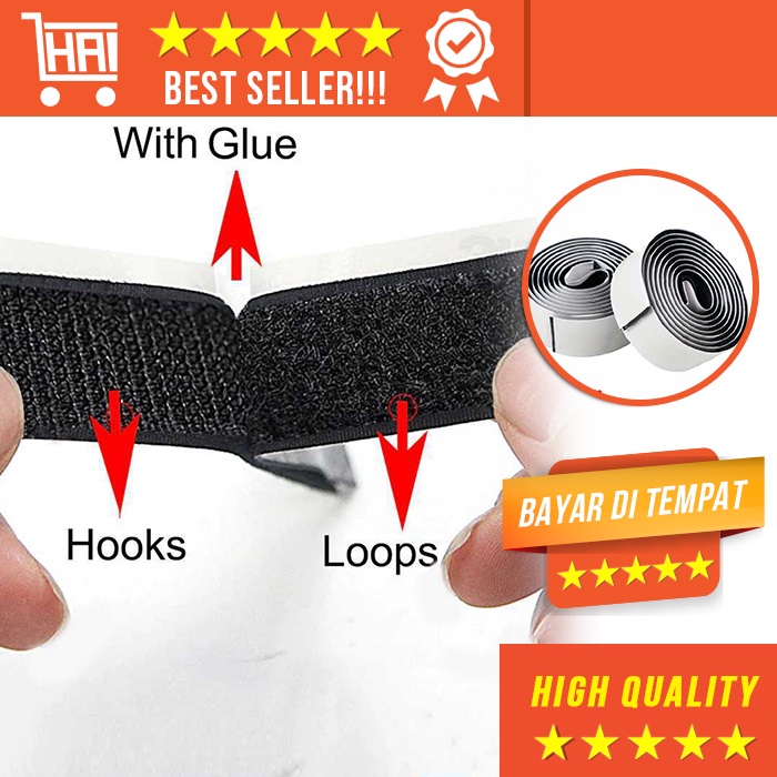 Jual LAKBAN VELCRO SUPER KUAT HOOK AND LOOP TAPE NILON VELKRO PEREKAT 1 ...