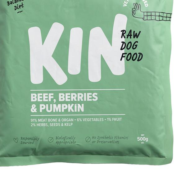 Jual KIN DOG FOOD Beef Berries & Pumpkin 500g | Shopee Indonesia
