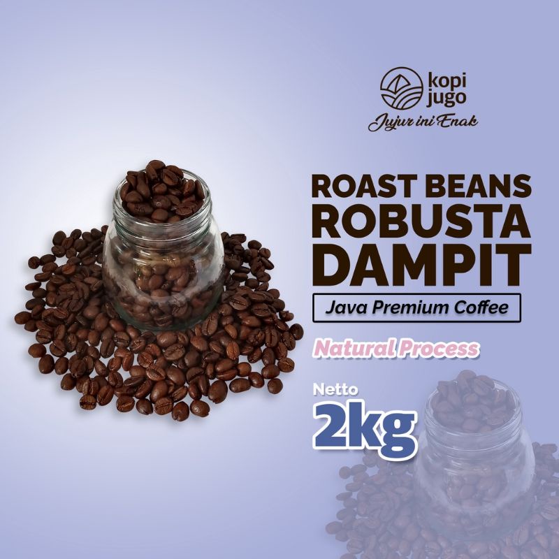 Jual KOPI JUGO Roasted Bean Kopi Robusta Dampit 2kg Grade 1 / Biji Kopi ...