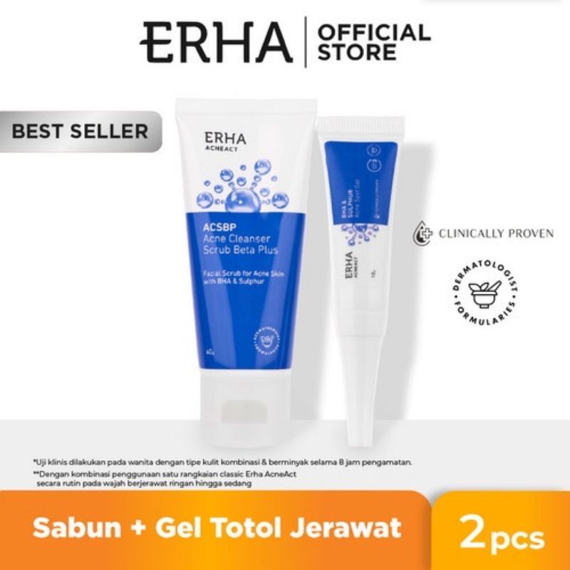 Jual ERHA Acneact Bundle Essential Duo 10G+ Acne Cleanser SCRUBE BETA ...