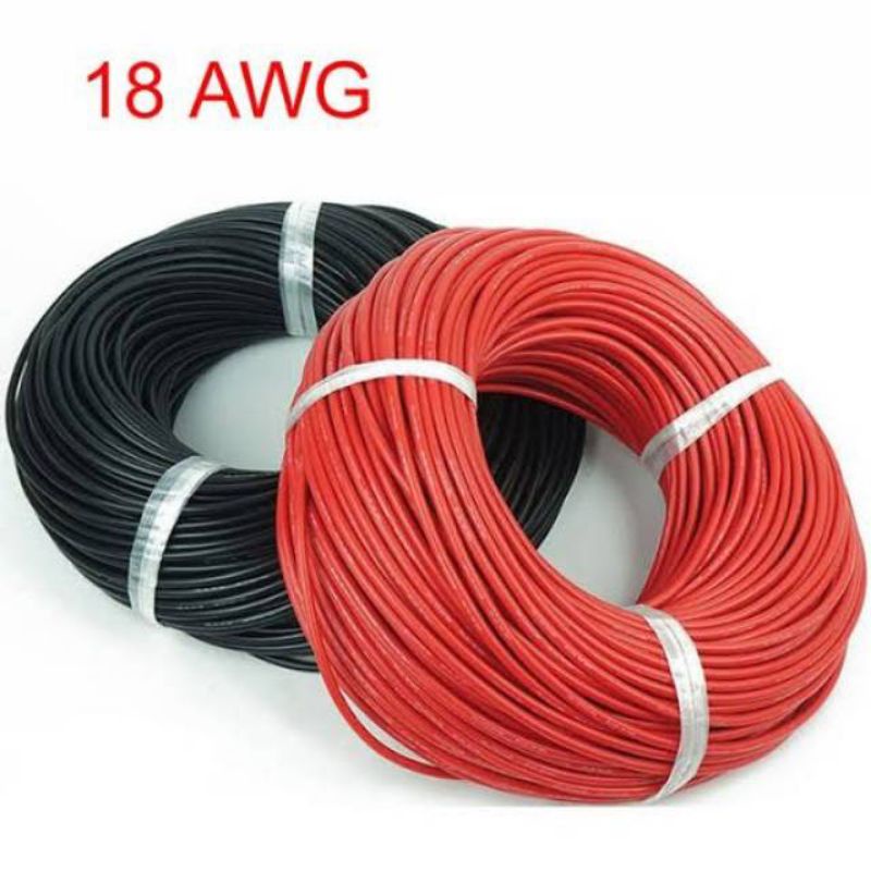 Jual 50CM AWG 18 Kabel silicone AWG18 cable silikon wire lentur dan tahan panas | Shopee Indonesia