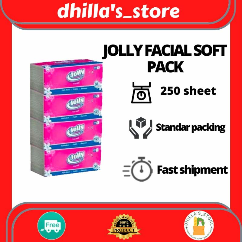 Jual Jolly Facial Tissue Soft Pack 250 sheets | Shopee Indonesia