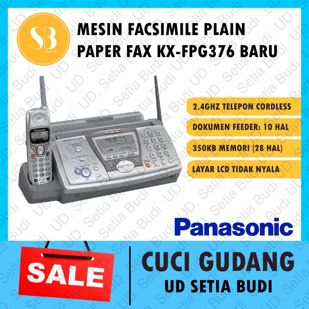 Jual Mesin Facsimile Kertas HVS / Plain Paper Fax Panasonic KX-FPG376 ...