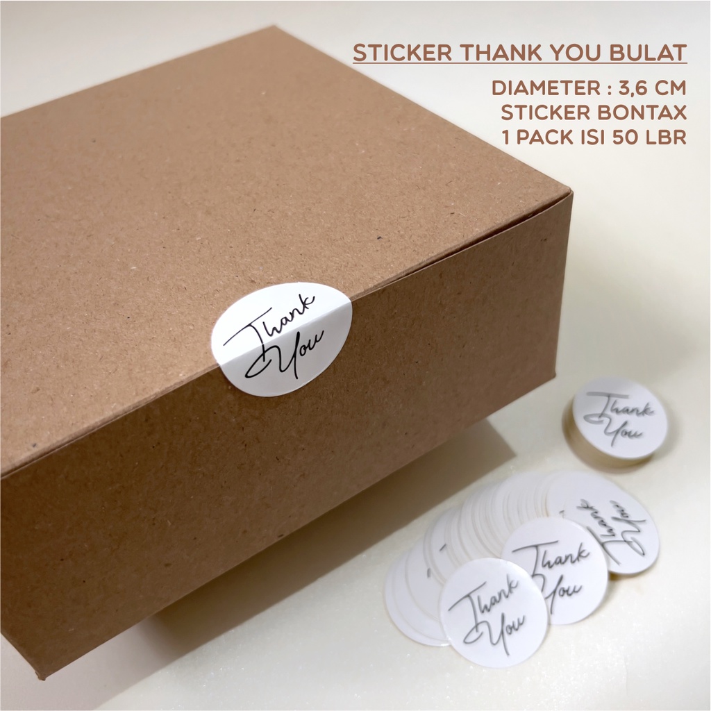 Jual Sticker Thank You Bulat Black & White [1 pack isi 50pcs] | Shopee ...