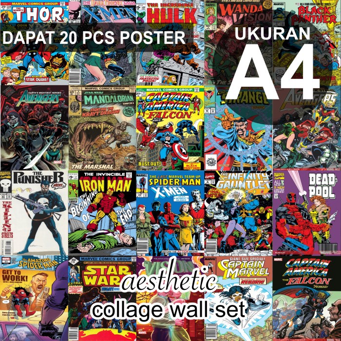 Jual POSTER AESTHETIC COLLAGE WALL - MARVEL COMIC SERIES A4 | Shopee ...
