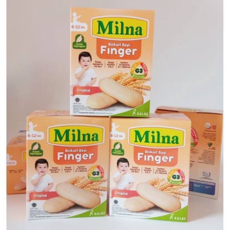 Jual MILNA BISKUIT FINGER ORIGINAL 8-12 BULAN (52 g) | Shopee Indonesia