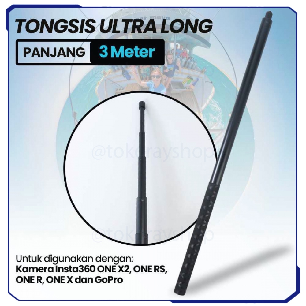 Jual Tongsis Ultra Long Invisible Selfie 3M for Insta360 - CF-301 | Shopee Indonesia