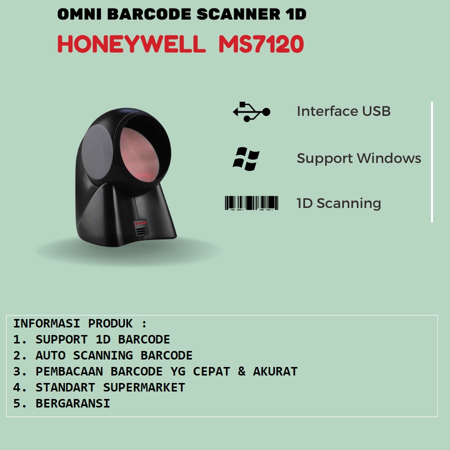Jual Omni Barcode Scanner Orbit Honeywell Metrologic MS7120 1D USB | Shopee Indonesia