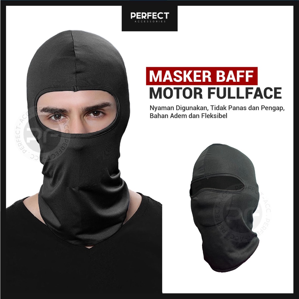 Jual Masker Ninja Hitam Masker Baff Pengendara Motor Penutup Muka Polos ...