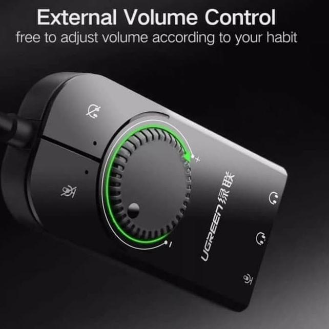 Jual Ugreen Adaptor Eksternal Usb Sound Card Aux 3.5 mm Sound card ...
