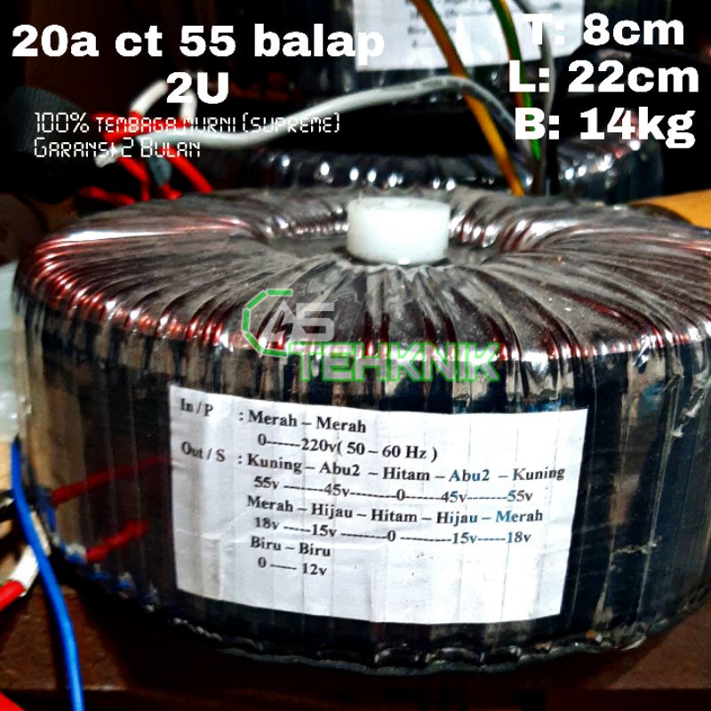 Jual TRAFO TOROID DONAT 20A CT 55-45 spek balap (2U) | Shopee Indonesia
