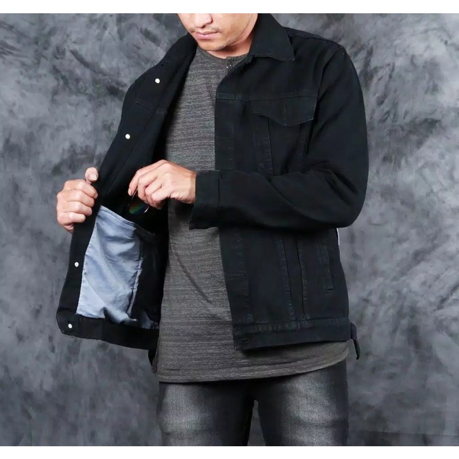 Jual jaket jeans pria kekinian oversize remaja casual fashion jacket ...