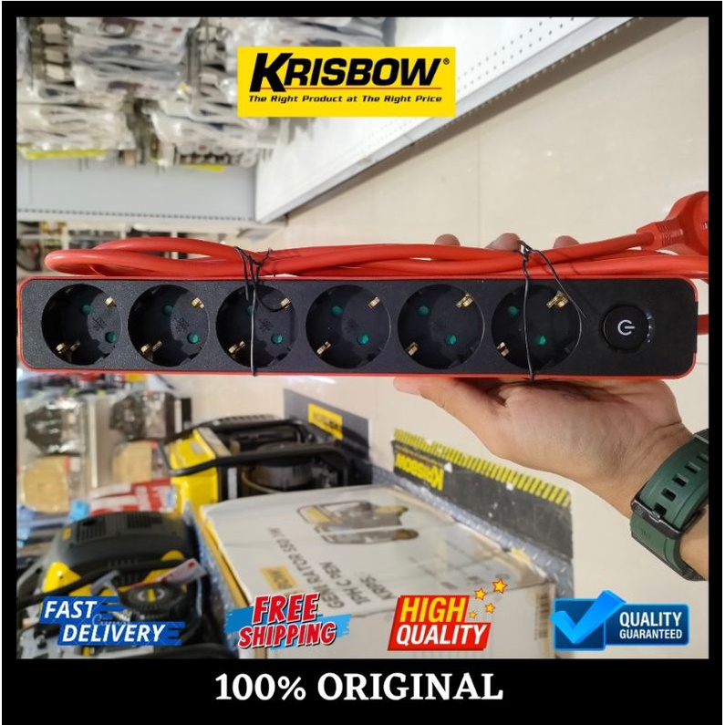 Jual Krisbow stop kontak Colokan listrik 3 & 6 lubang extension socket ...