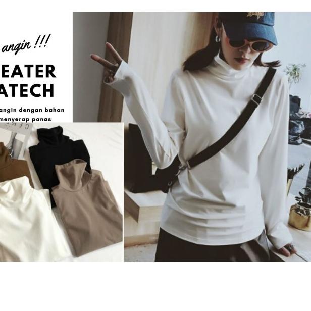Jual sweater baju hangat tangan panjang / halter neck import heattech ...
