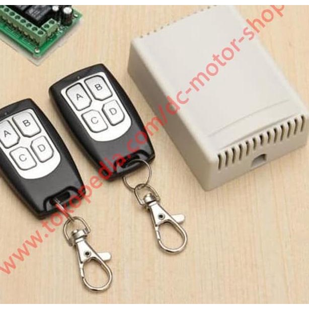 Jual 4 Channel RF Remote Control Wireless 12V (1 Reciever + 2 ...