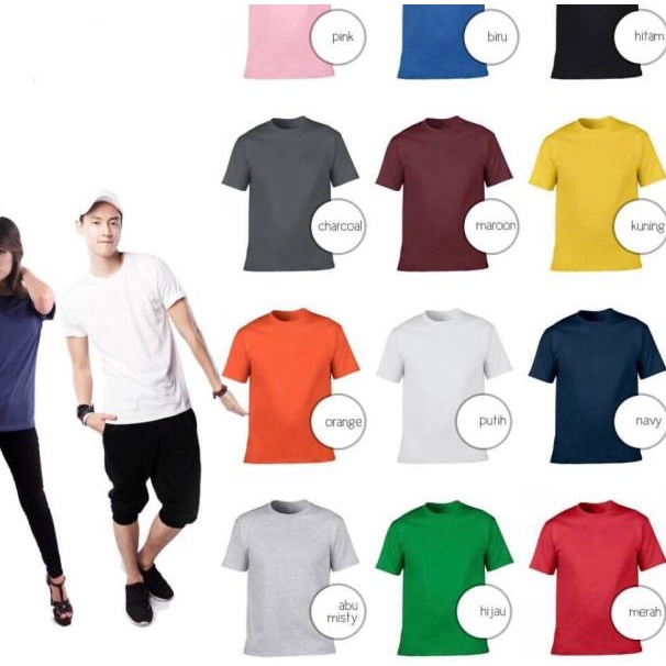 Jual KAOS POLOS COTTON COMBED 30S LOKAL MADE IN INDONESIA | Shopee ...