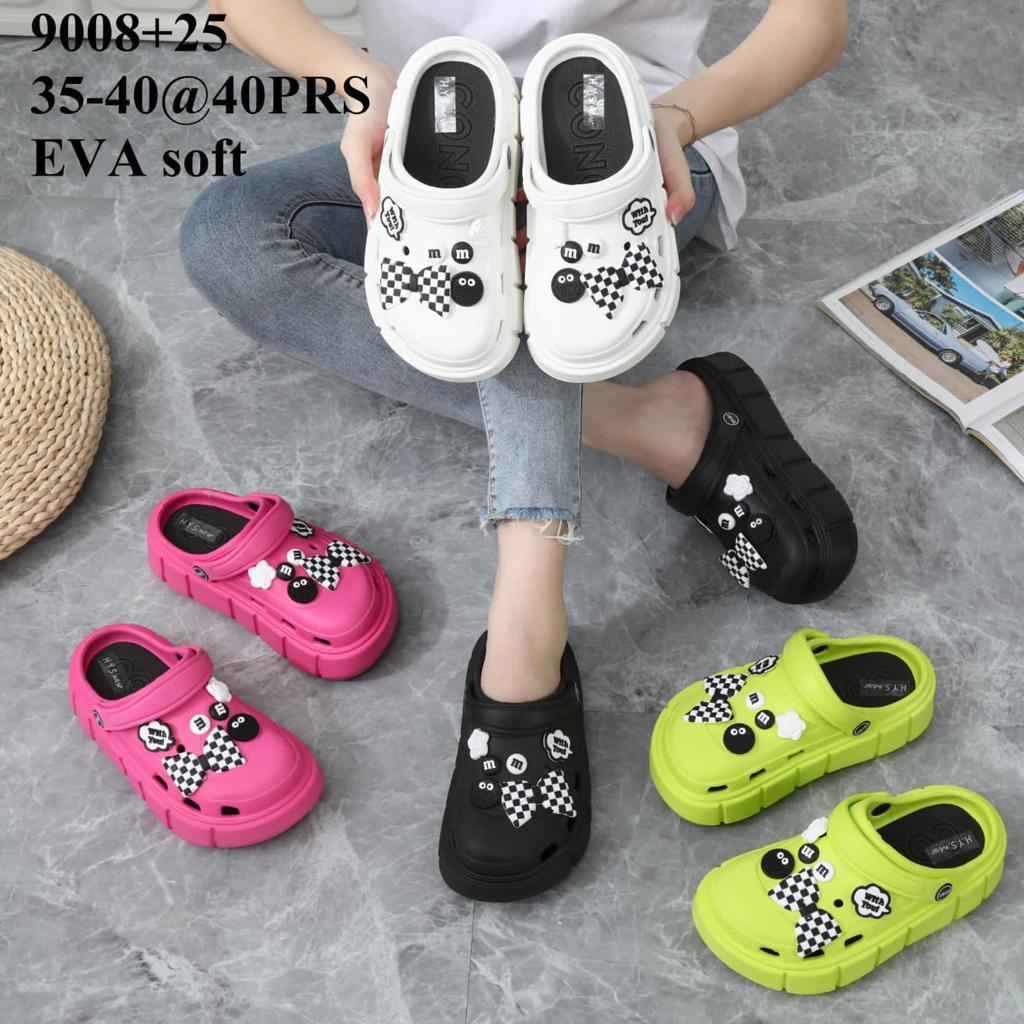 Jual Sandal Crocs Wanita EVA Baim Cloth Tape With Pearl & Oreo Chess ...