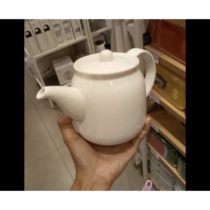 Jual MINISO PROMO DISKON Teko keramik / teapot putih keramik | Shopee ...