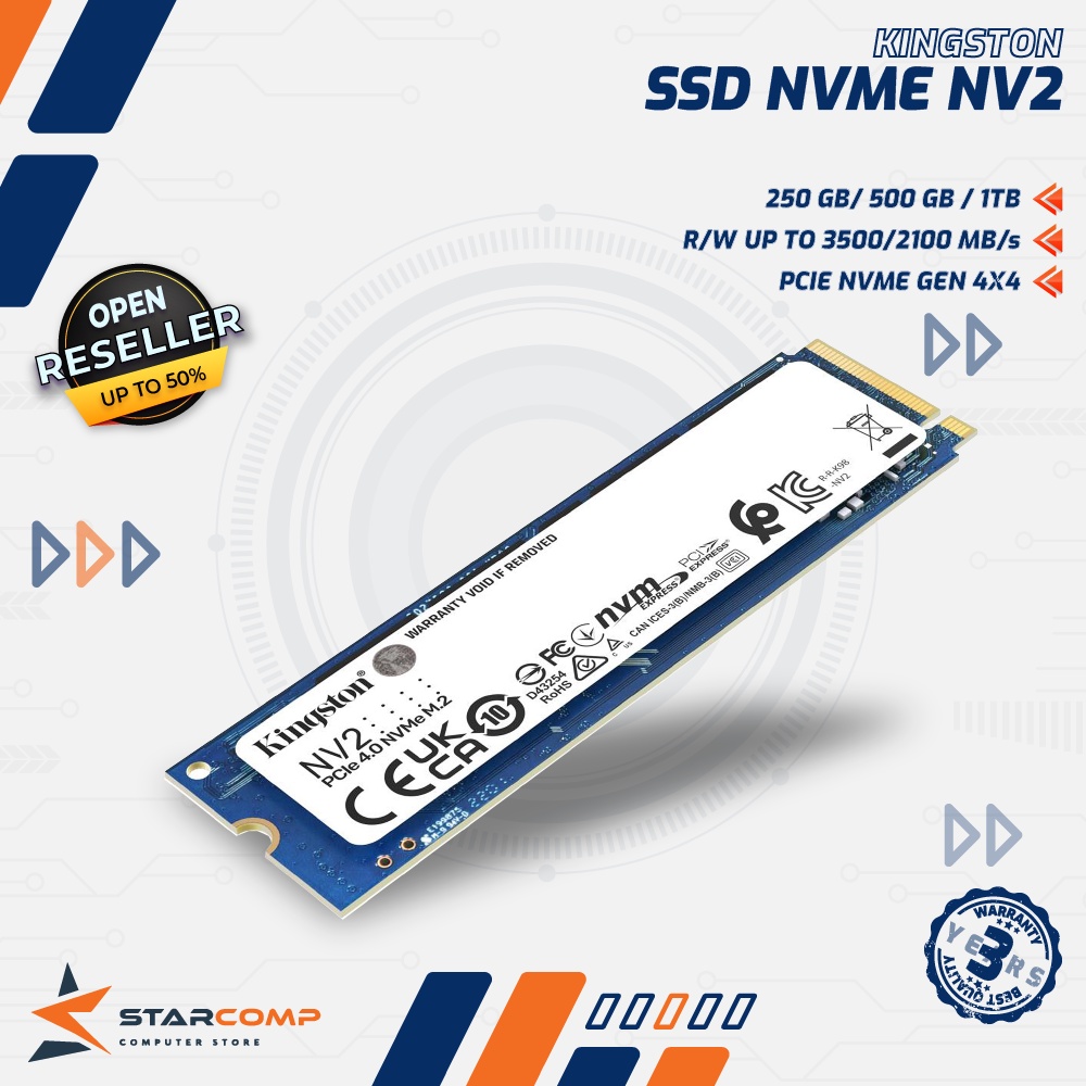 Jual Kingston NV2 SSD 250GB 500GB 1TB 2TB M.2 2280 NVMe PCIe Gen4.0x4 ...