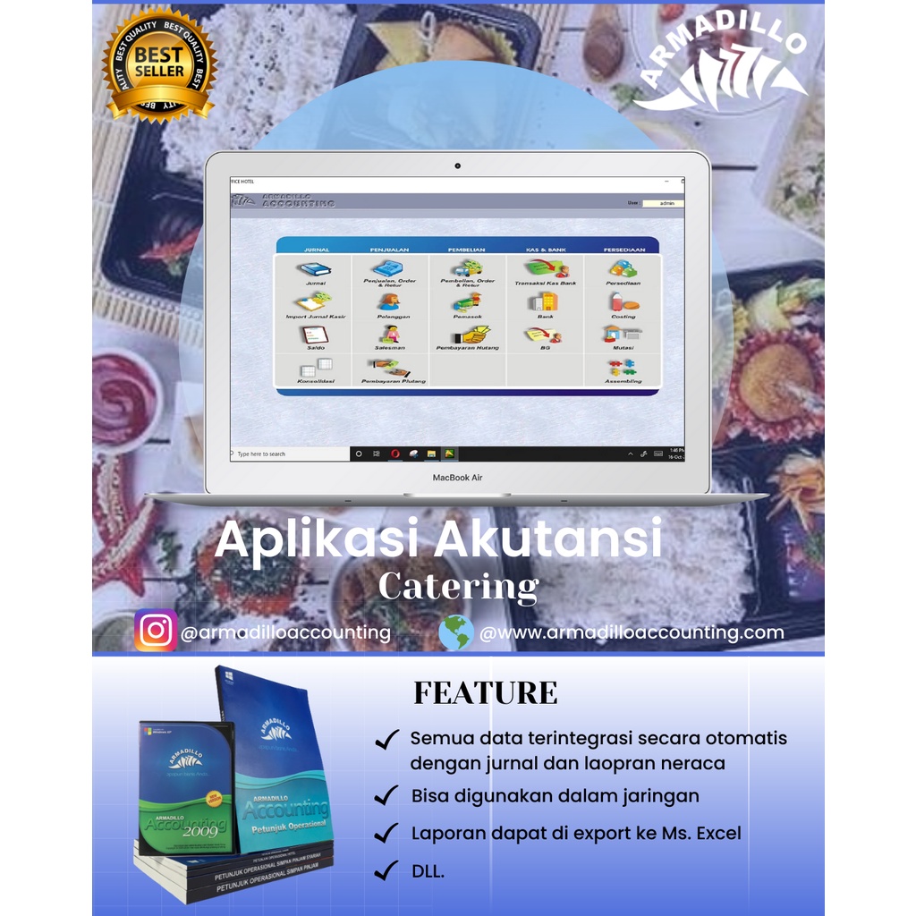 Jual Software Aplikasi Akuntansi Catering Armadillo Accounting Praktis ...