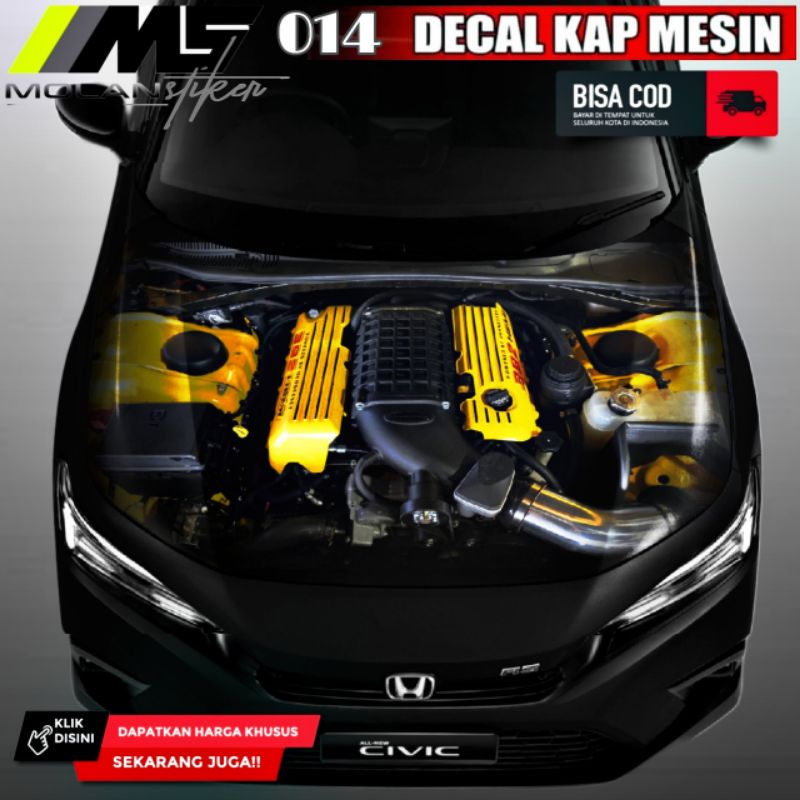 Jual Decal Sticker Striping Variasi Kap Mesin Mobil / Decal Kap Mesin ...
