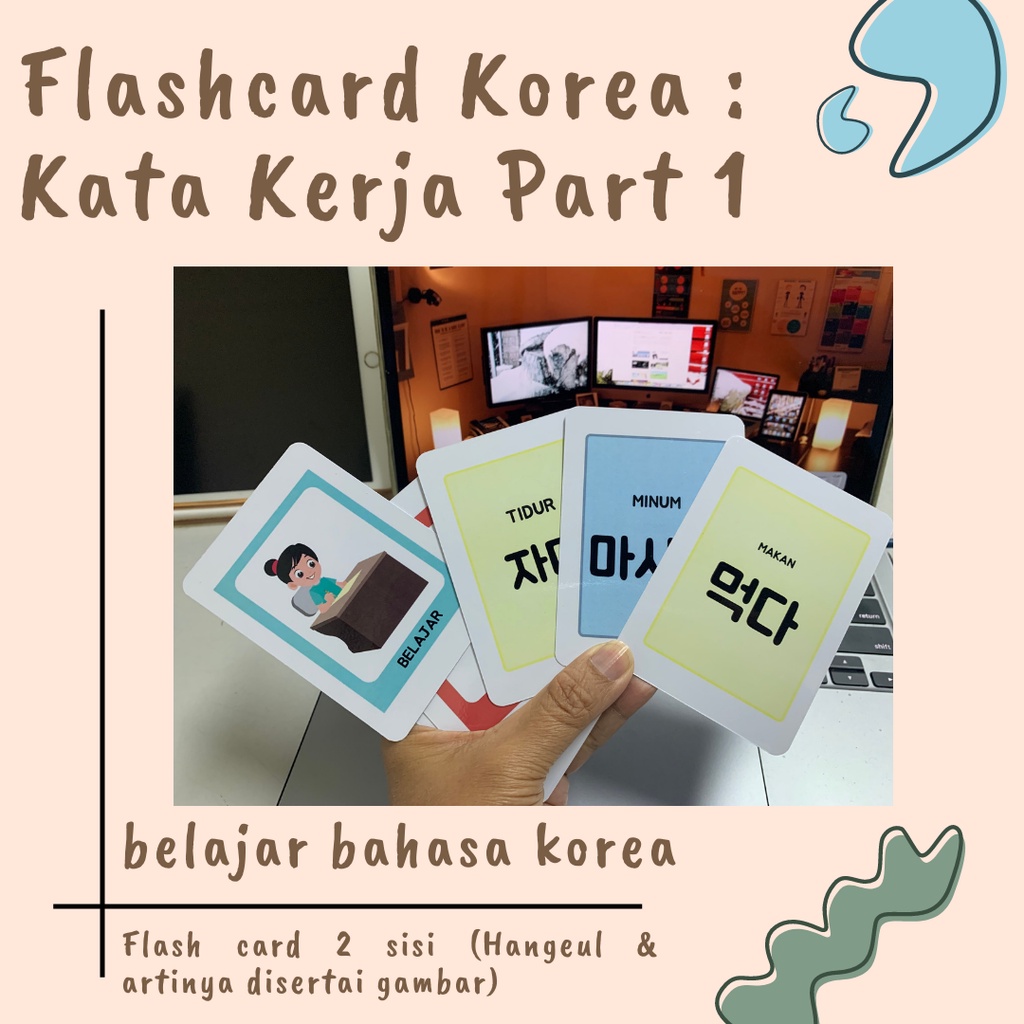 Jual Flash Card Bahasa Korea Kata Kerja Ver.1 | Shopee Indonesia