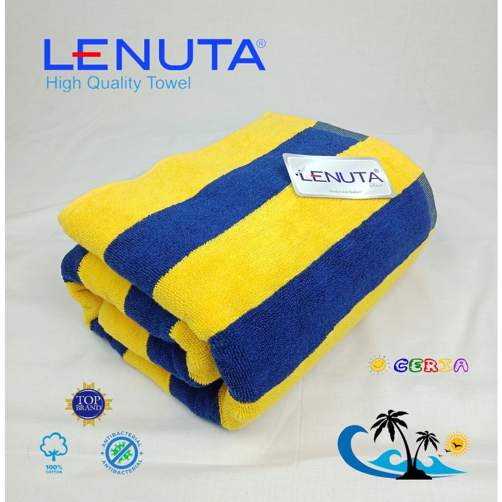 Jual Handuk Hotel Pantai Jumbo Dewasa Katun Lenuta 85x150cm BIRU BCA ...