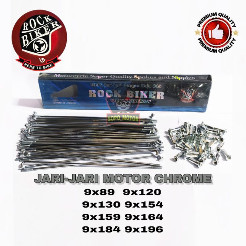 Jual Jari-jari motor variasi warna chrome merk rock biker | Shopee ...