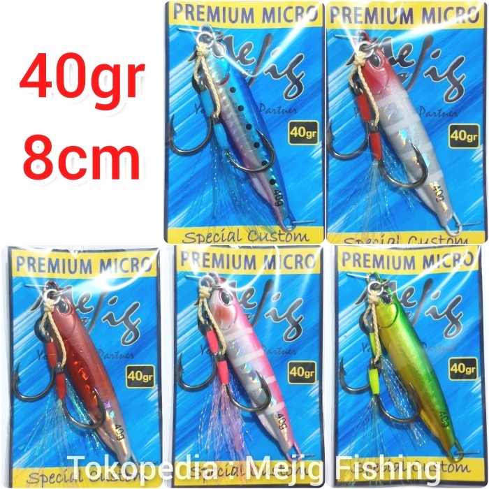 Jual METAL JIG 40 GR DRAG METAL CAST SLIM LENGKAP DENGAN DOUBLE ASSIST HOOK / METAL JIG 40 GR ...