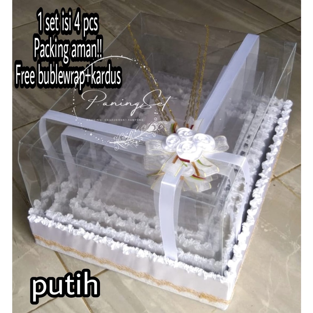 Jual kotak parsel pernikahan/ set seserahan lengkap isi 4 mika unik ...