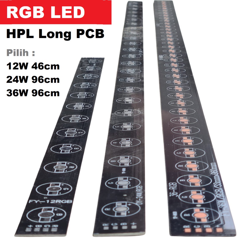 Jual Long PCB RGB Aluminium HeatSink HPL LED 12W 24W 36W Akuarium ...