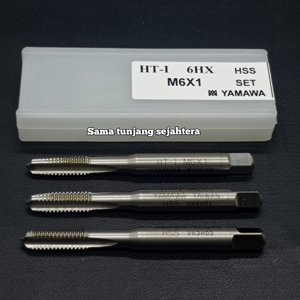 Jual YAMAWA HAND TAP M6 X 1.0 HSS ORIGINAL HARGA PER SET ISI 3 PCS | Shopee Indonesia