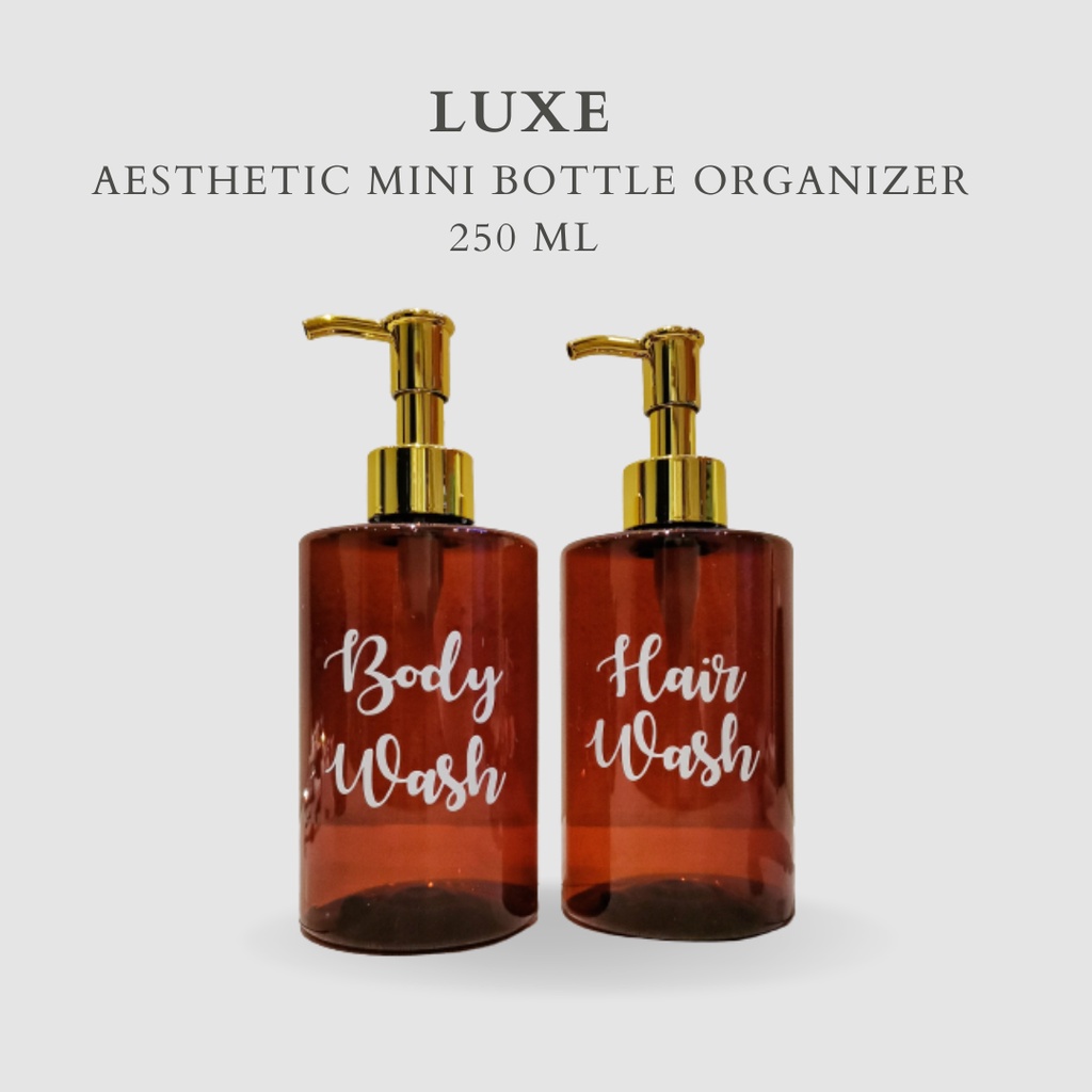 Jual PREMIUM LUXE Botol MINI AMBER Label Putih 250 ml Aesthetic Bottle ...