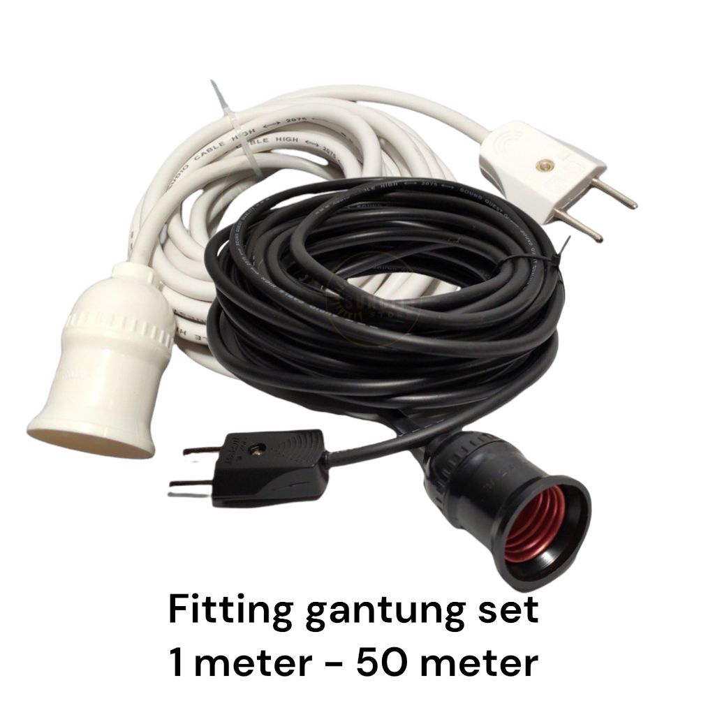 Jual FITTING GANTUNG SET + KABEL + STEKER / LAMPU SET / LAMPU GANTUNG ...