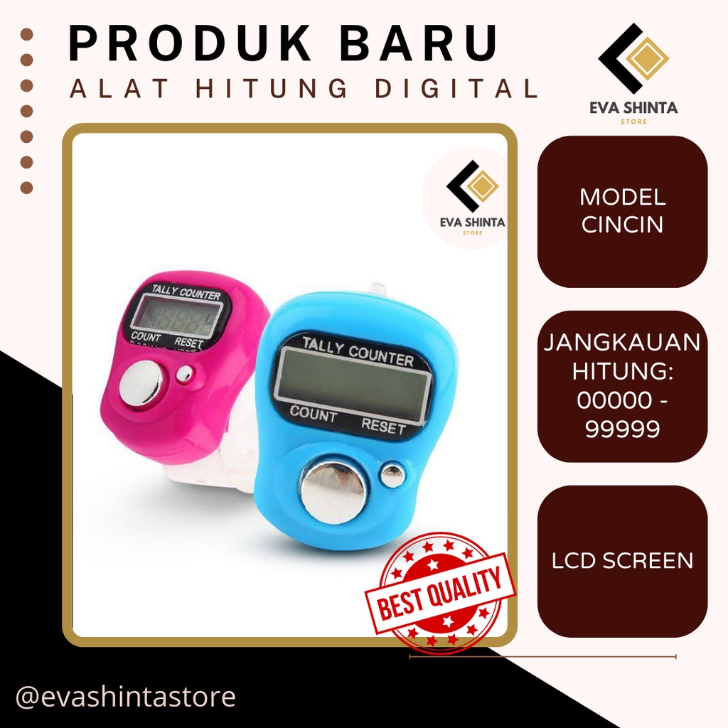 Jual Alat Hitung Digital Led Tasbih Jari Counter Tally Tasbeh Ibadah ...