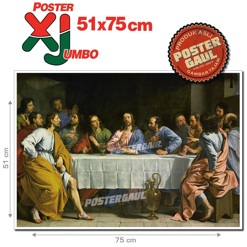 Jual Poster XJumbo REPRODUKSI LUKISAN : THE LAST SUPPER - PERJAMUAN ...