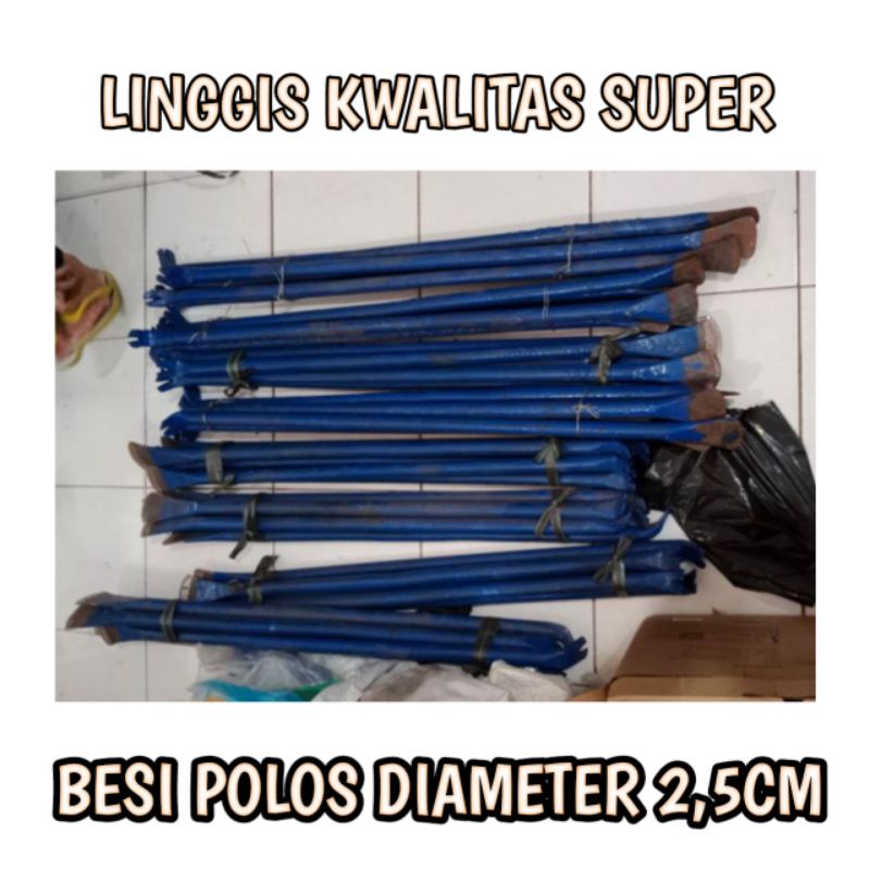 Jual Linggis besi bulat halus diameter 1inch (2, 5cm) (BESI PADAT ...