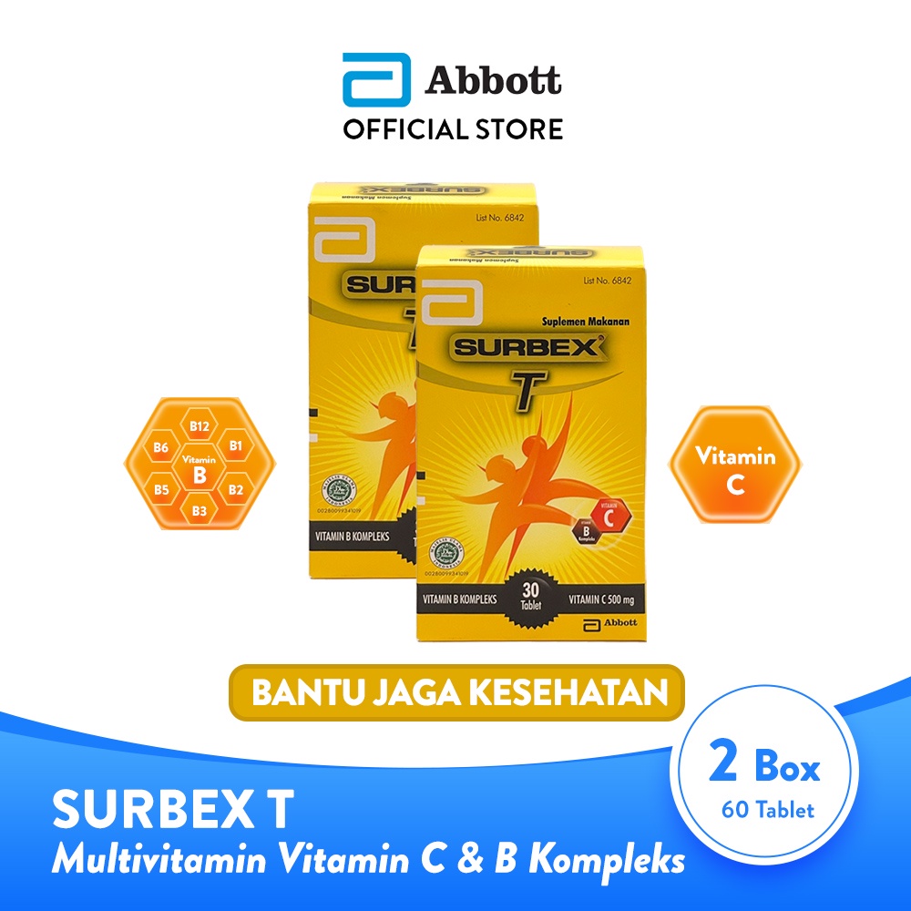 Jual Abbott [Twin Pack] Surbex T box 30 tab - Vitamin B kompleks ...