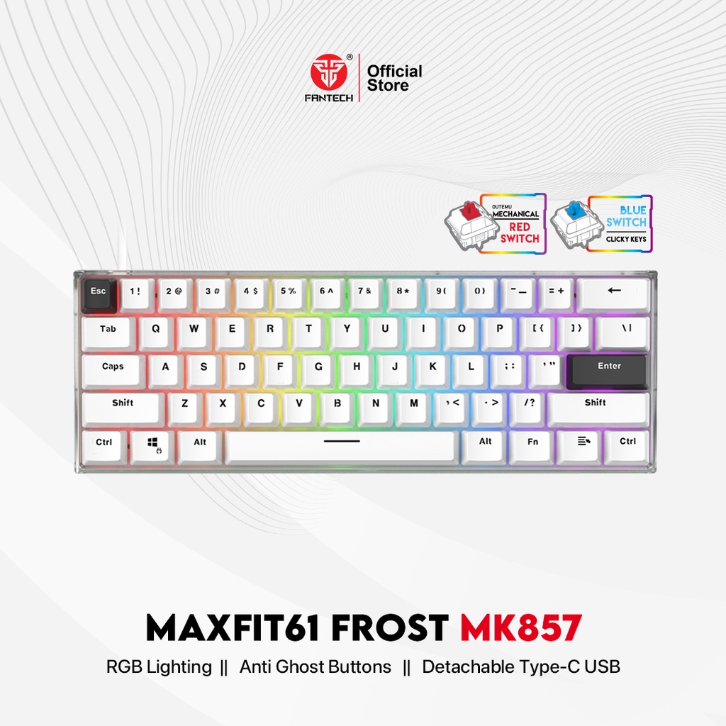 Jual Fantech MAXFIT61 FROST Wired Hostwap Keyboard Gaming Mechanical ...
