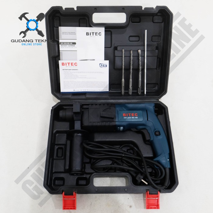 Jual Bor Rotary Hammer Drill Electric HM200RE-HB BITEC / Mesin Bor ...