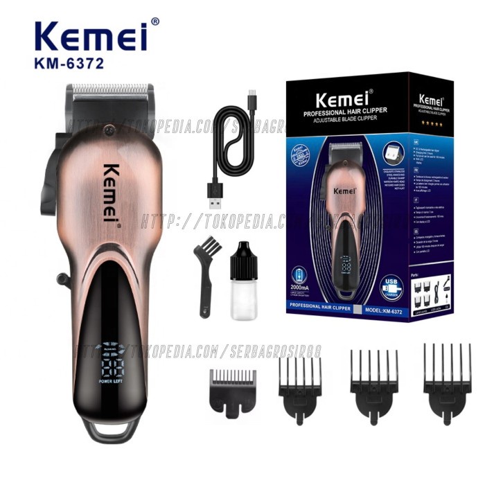 Jual Alat Cukur Rambut Hair Clipper Cordless Mesin Cukuran Kemei KM-6372 | Shopee Indonesia