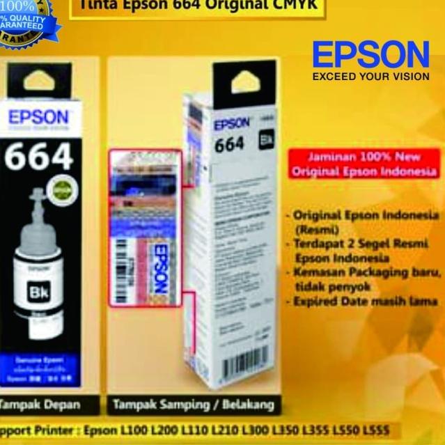 Jual Tinta Epson Original 664 t6641 Black 70ml | Shopee Indonesia