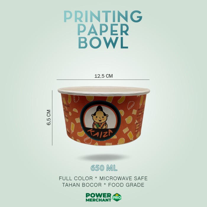 Jual Printing Paper Bowl Full Color 22 oz / 650 ml (Tanpa Tutup ...