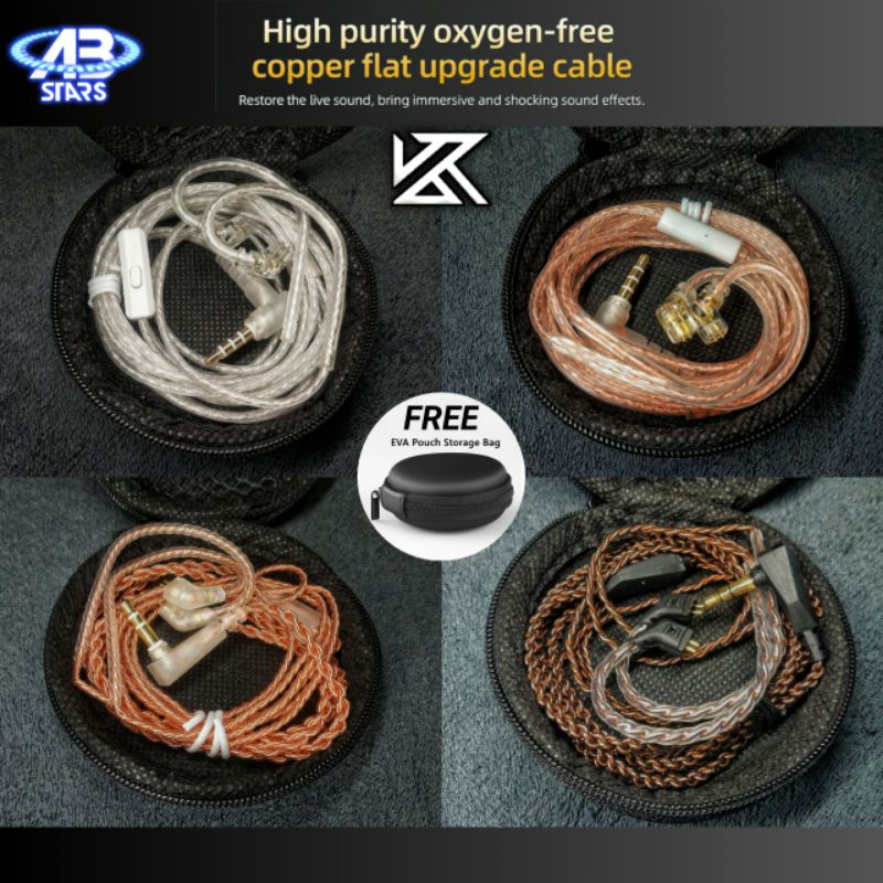Jual KZ Original Cable Oxygen Copper B/C Style Pink Gold Wire Gold ...