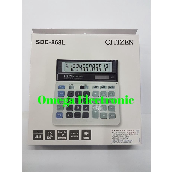 Jual ORIGINAL Citizen Calculator SDC-868L - Kalkulator Desktop Meja ...