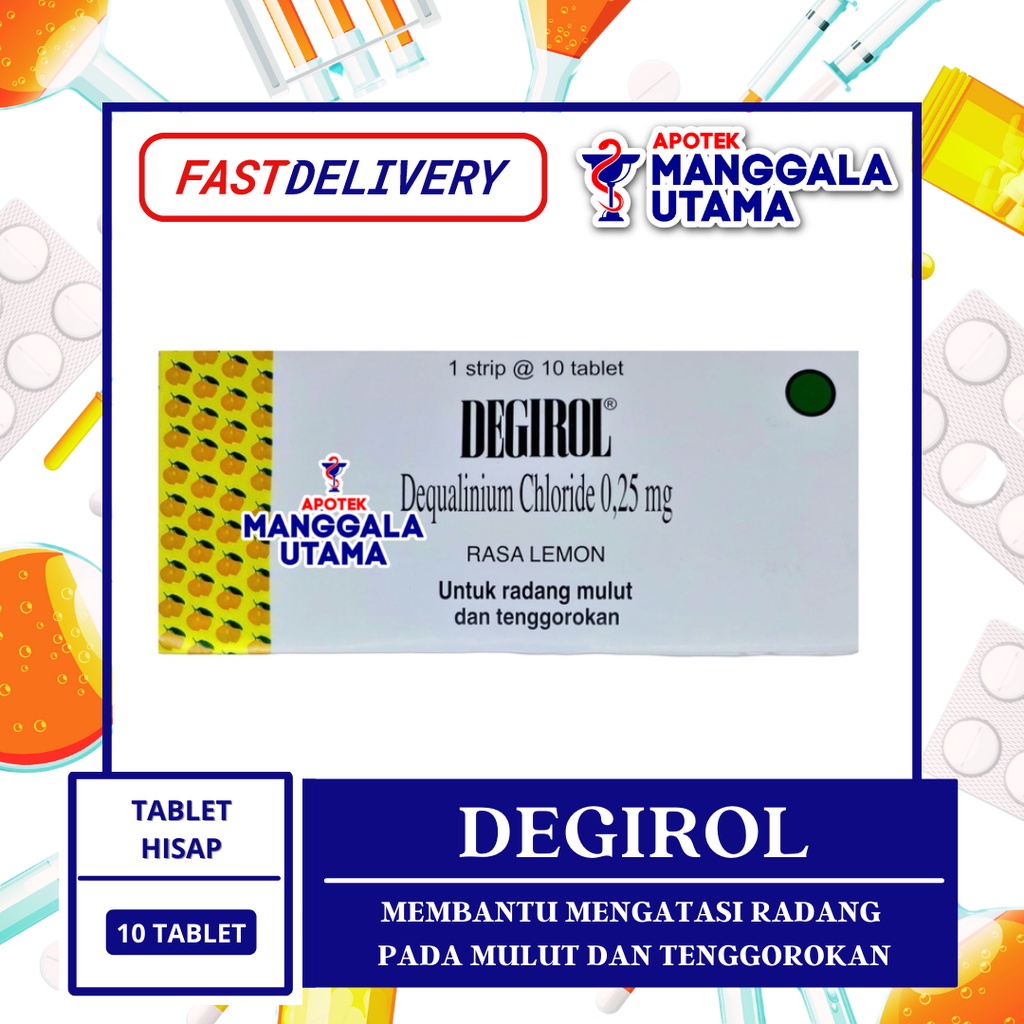 Jual DEGIROL TABLET HISAP PER STRIP ISI 10 TABLET | Shopee Indonesia