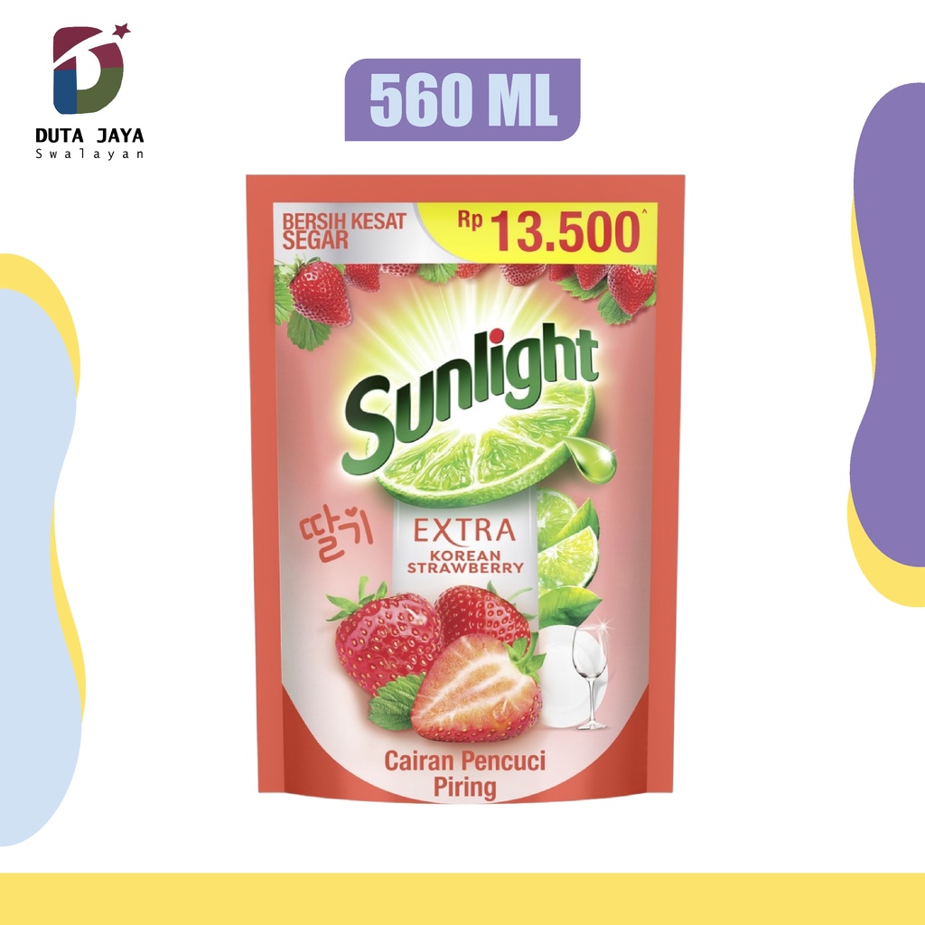 Jual Sunlight Sabun Cuci Piring Cair Extra Korean Strawberry Pouch 560 ...